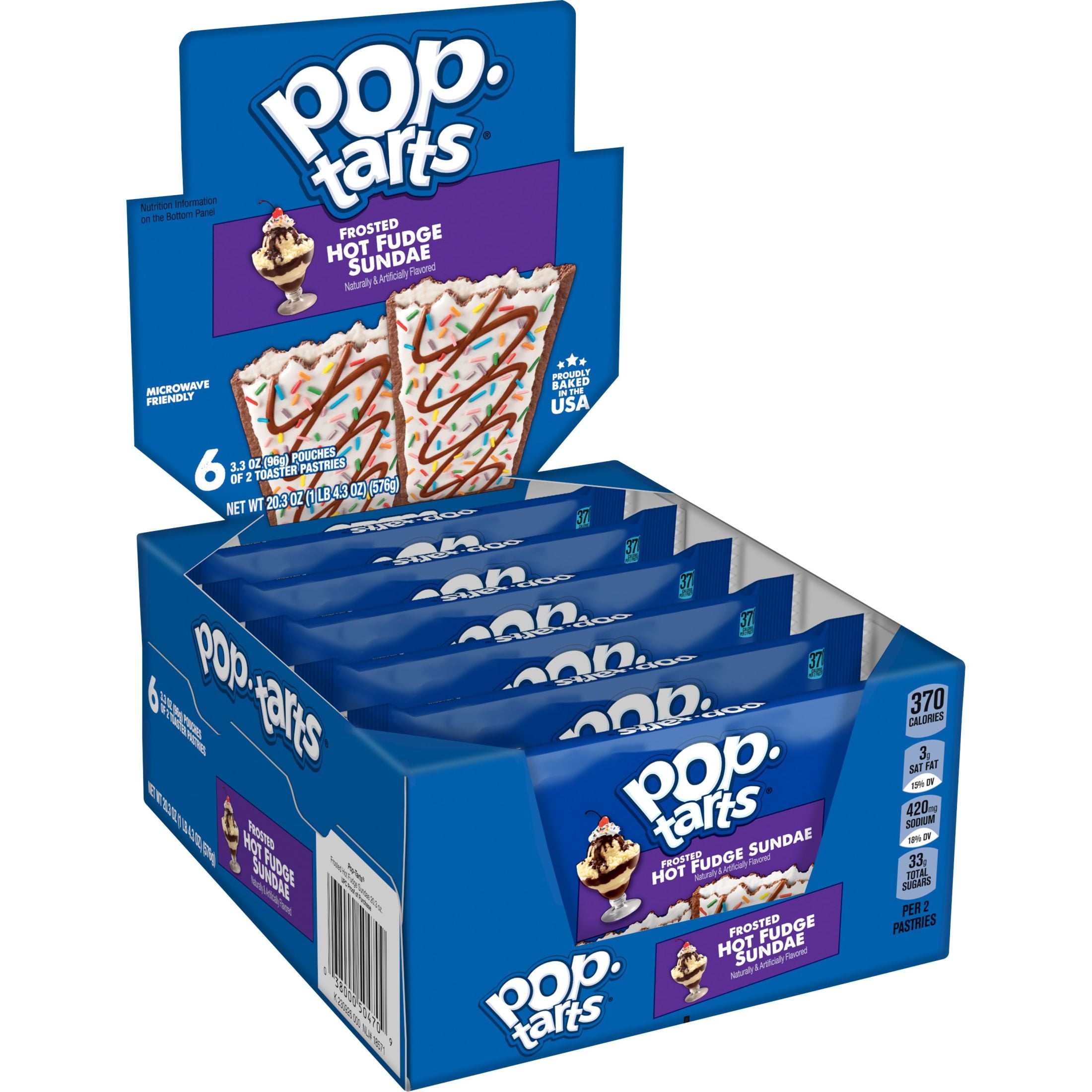 Pop-Tarts Frosted Hot Fudge Sundae Toaster Pastries, Shelf-Stable ...
