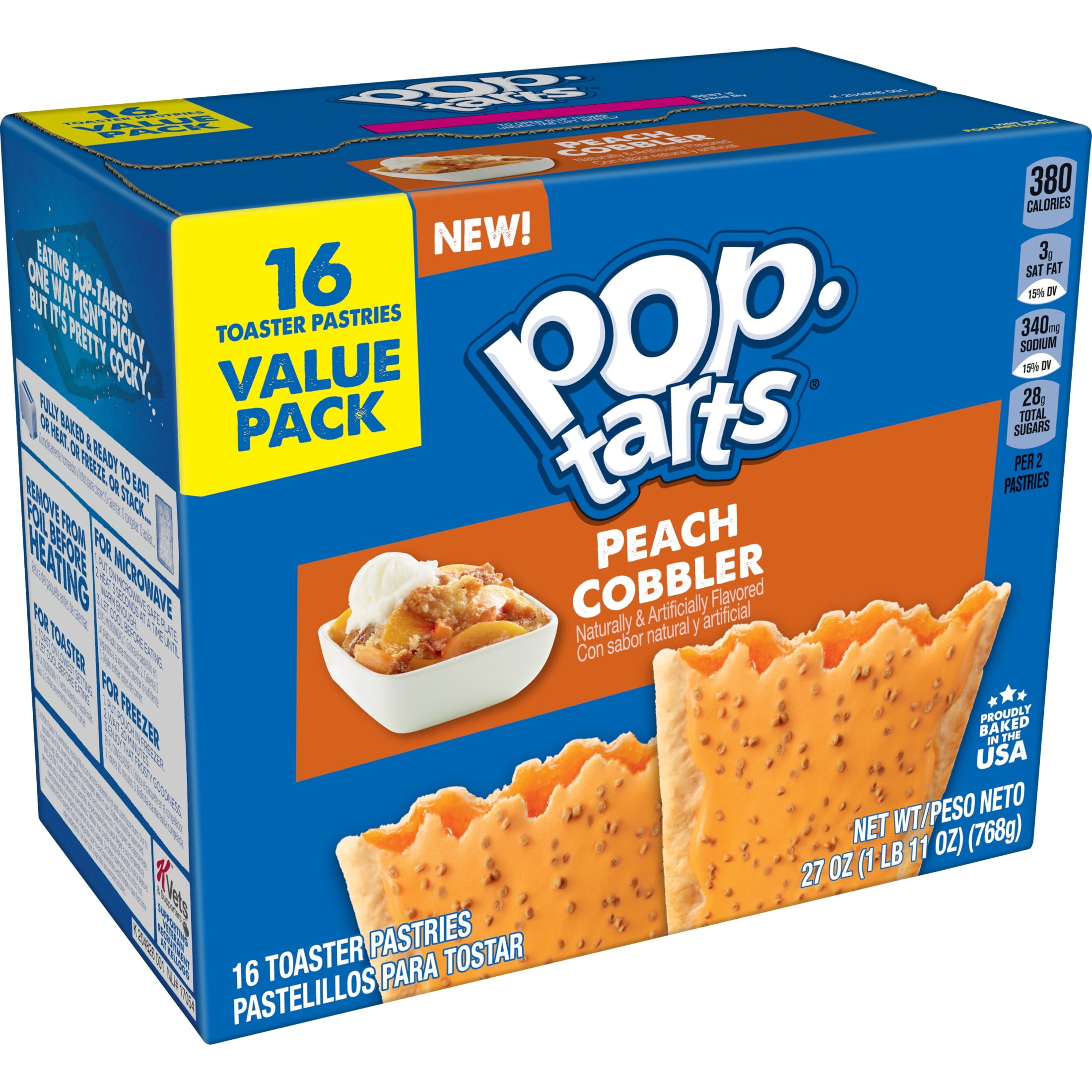 Pop-Tarts Frosted Peach Cobbler Toaster Pastries, Breakfast Foods ...
