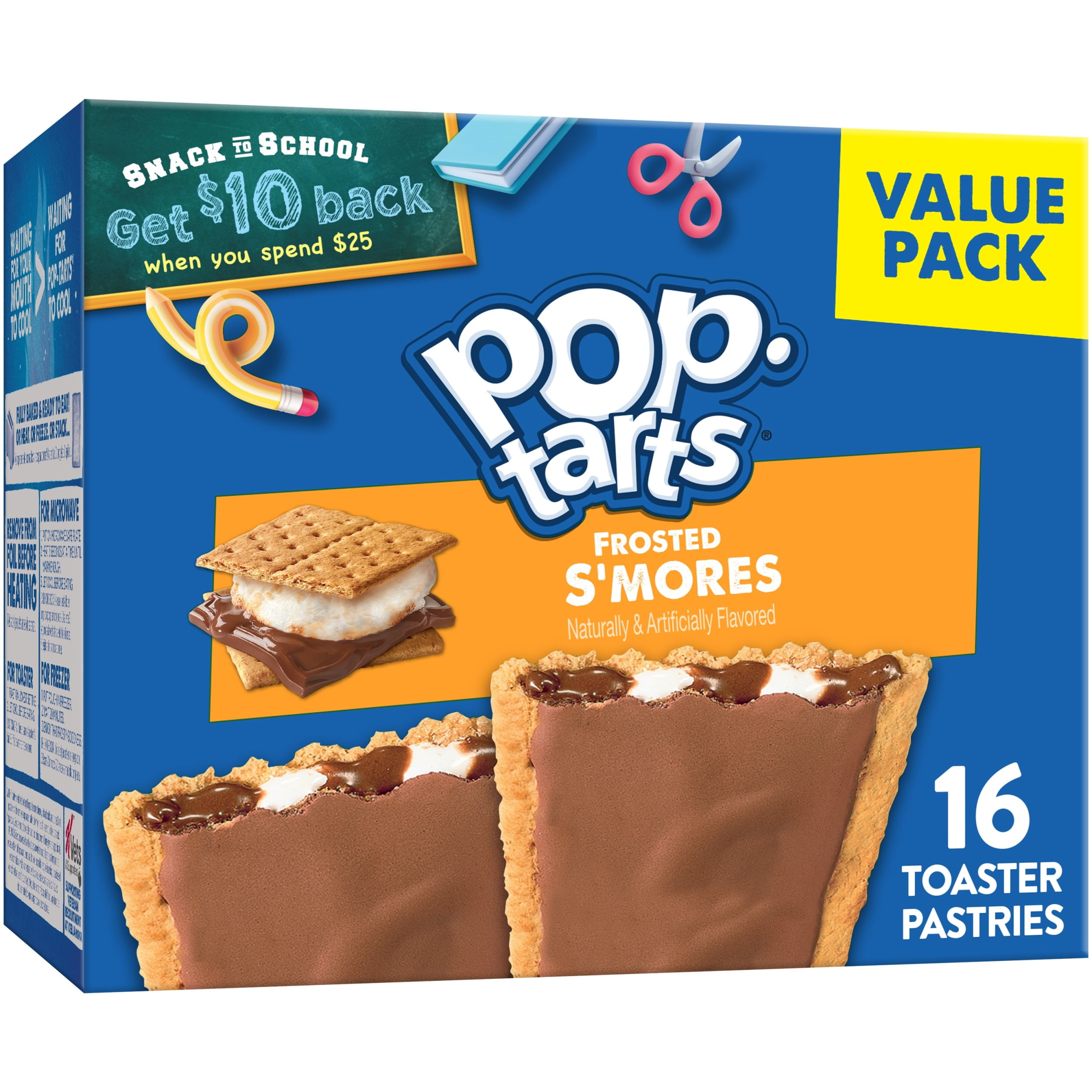 Pop-Tarts Flavor: Frosted S'mores, 16 Count Toaster Pastries, Ready-to ...