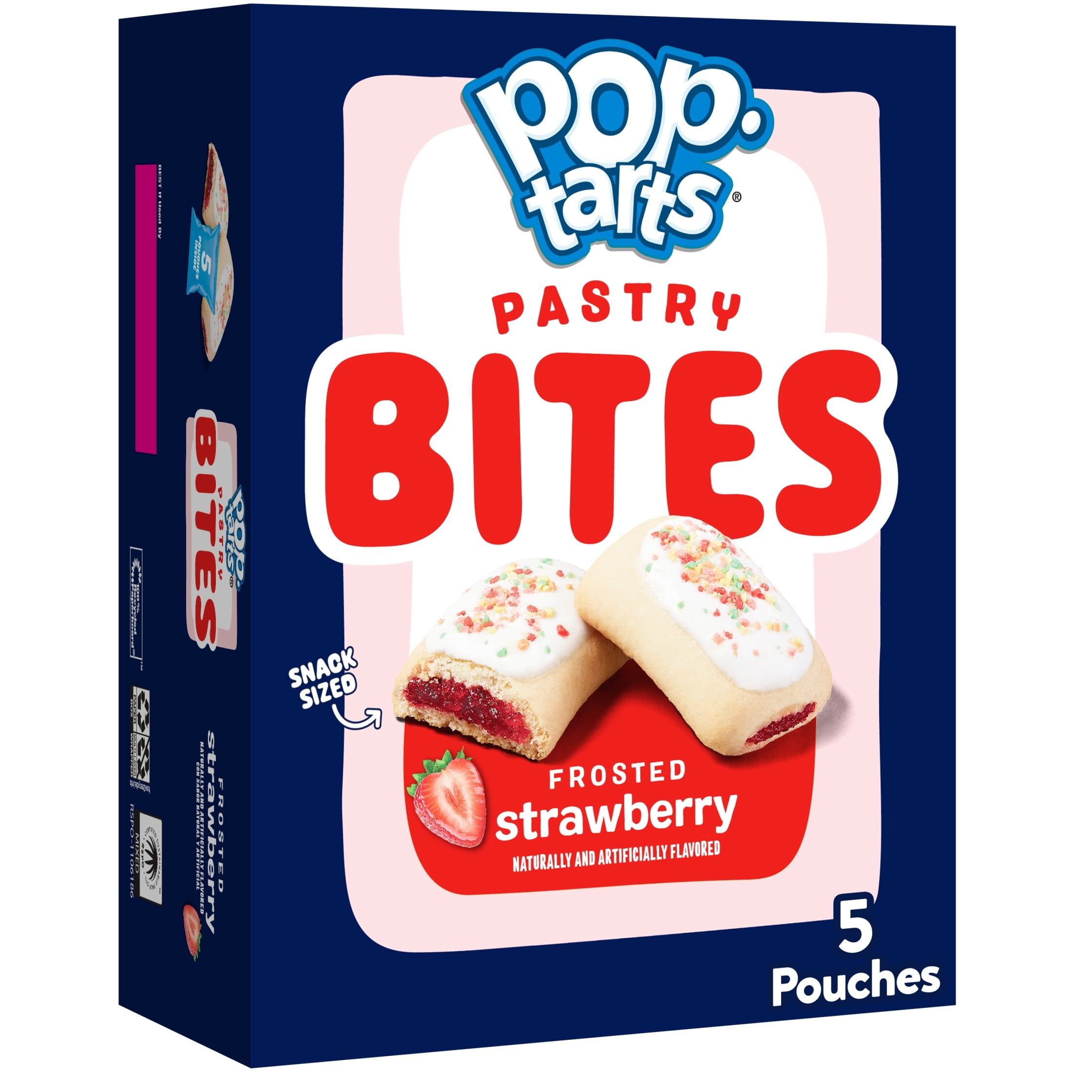 Pop-Tarts Frosted Strawberry Bites with Icing, Toaster-Ready, Shelf ...