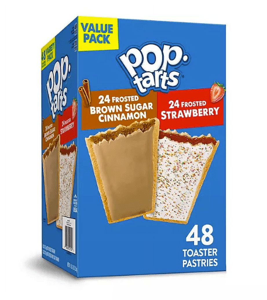 Pop-Tarts Frosted Variety Pack, Brown Sugar Cinnamon and Strawberry (48 ...