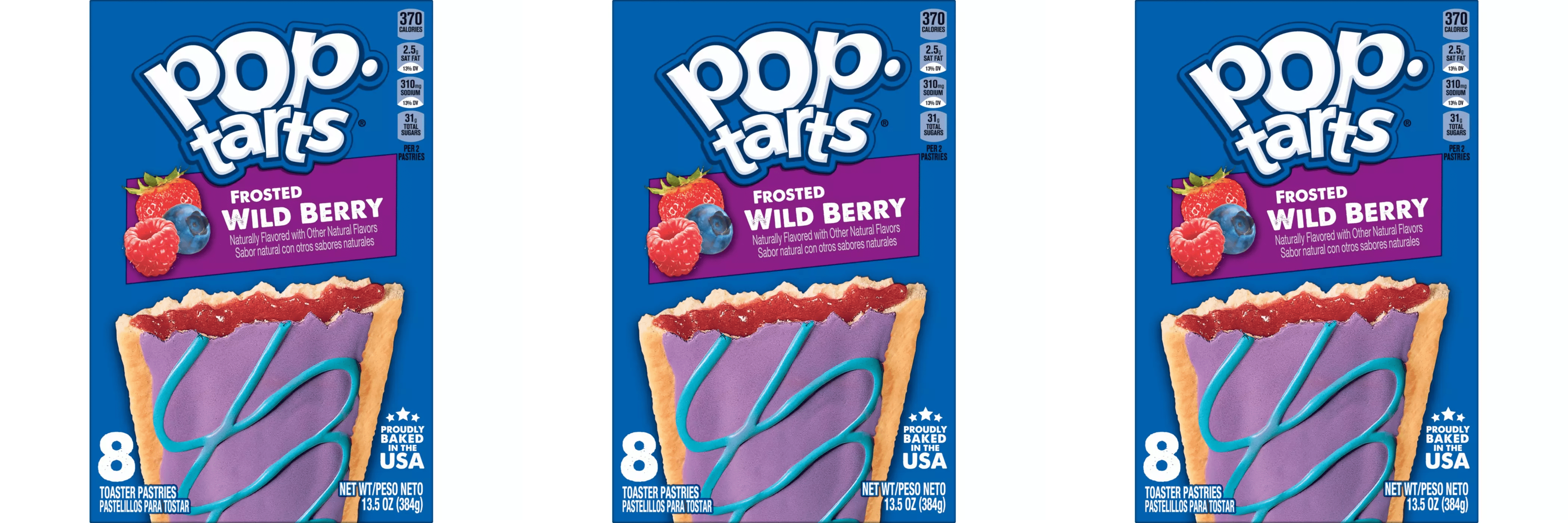 Pop-Tarts Frosted Wild Berry Toaster Pastries, 13.5 oz, 8 ct pack of 3 ...