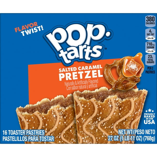 Pop-Tarts Pretzel Salted Caramel Drizzle Breakfast Toaster Pastries, 27 oz, 8 Count - Walmart.com