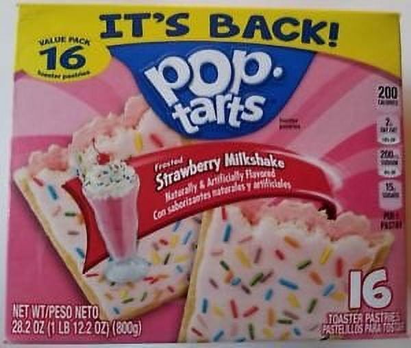 Pop Tarts Toaster Pastries RRF12 Frosted Strawberry Milkshake 16 Count ...
