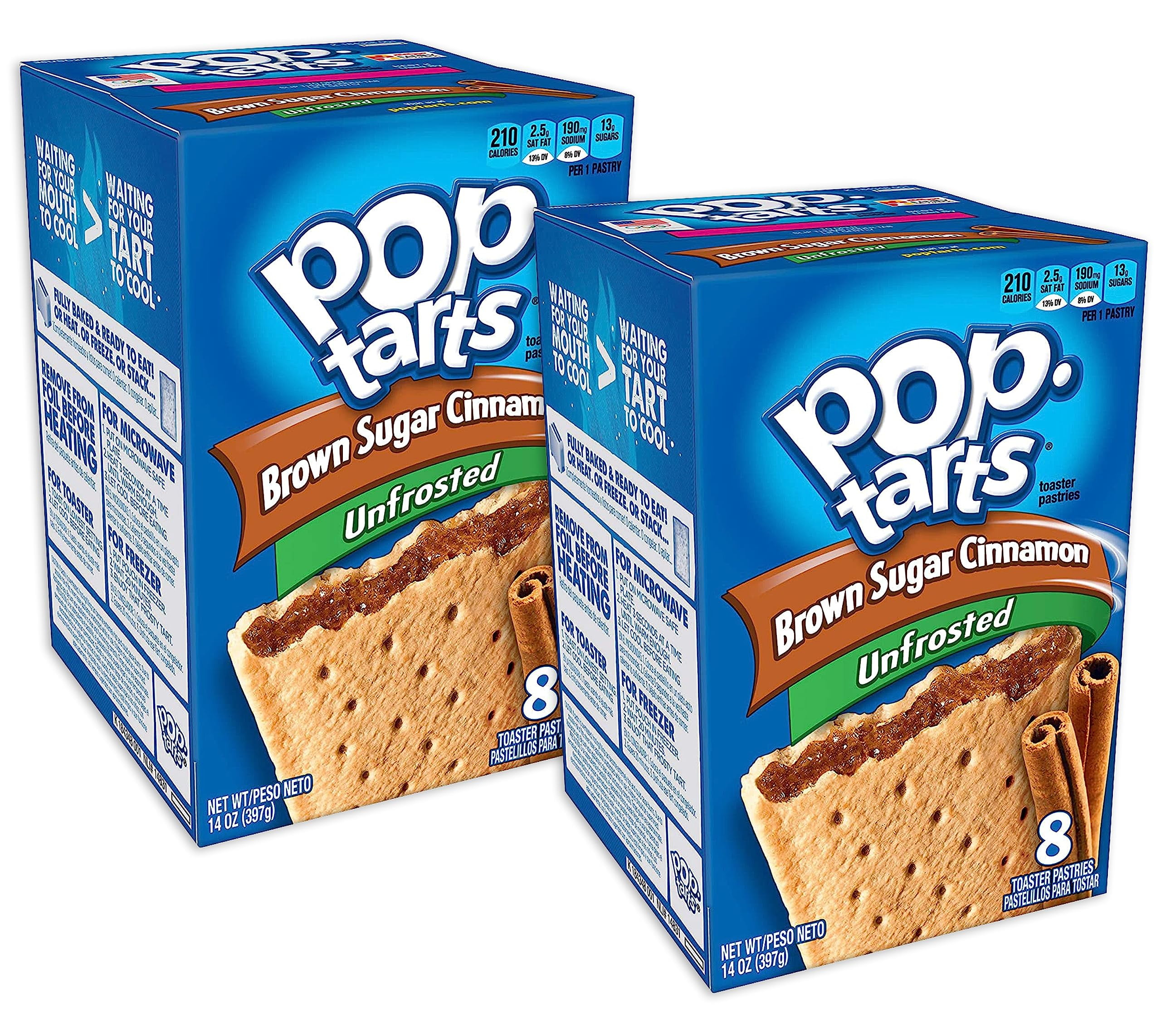 Pop Tarts Toaster Pastries, Unfrosted Brown Sugar Cinnamon 8 ea (Pack ...
