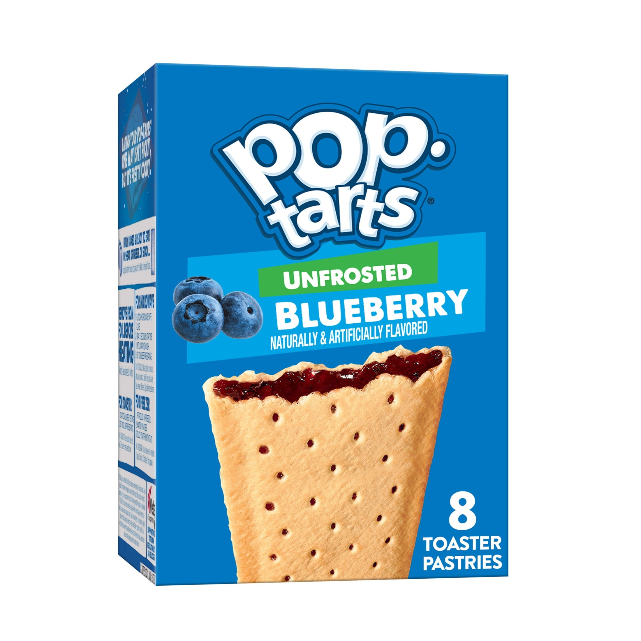 Pop-Tarts Unfrosted Blueberry Toaster Pastries, 8 Count Box, Ready-to ...