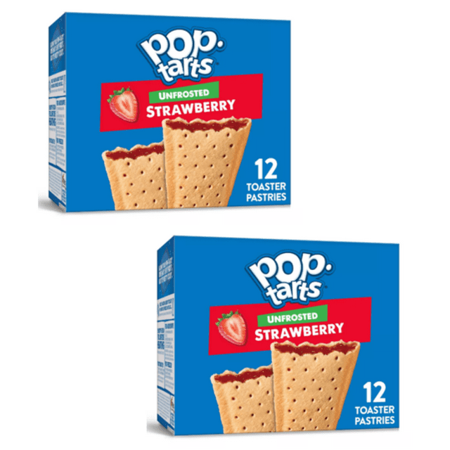 Pop-Tarts Unfrosted Strawberry Breakfast Toaster Pastries, 20.3 oz, 12 ...