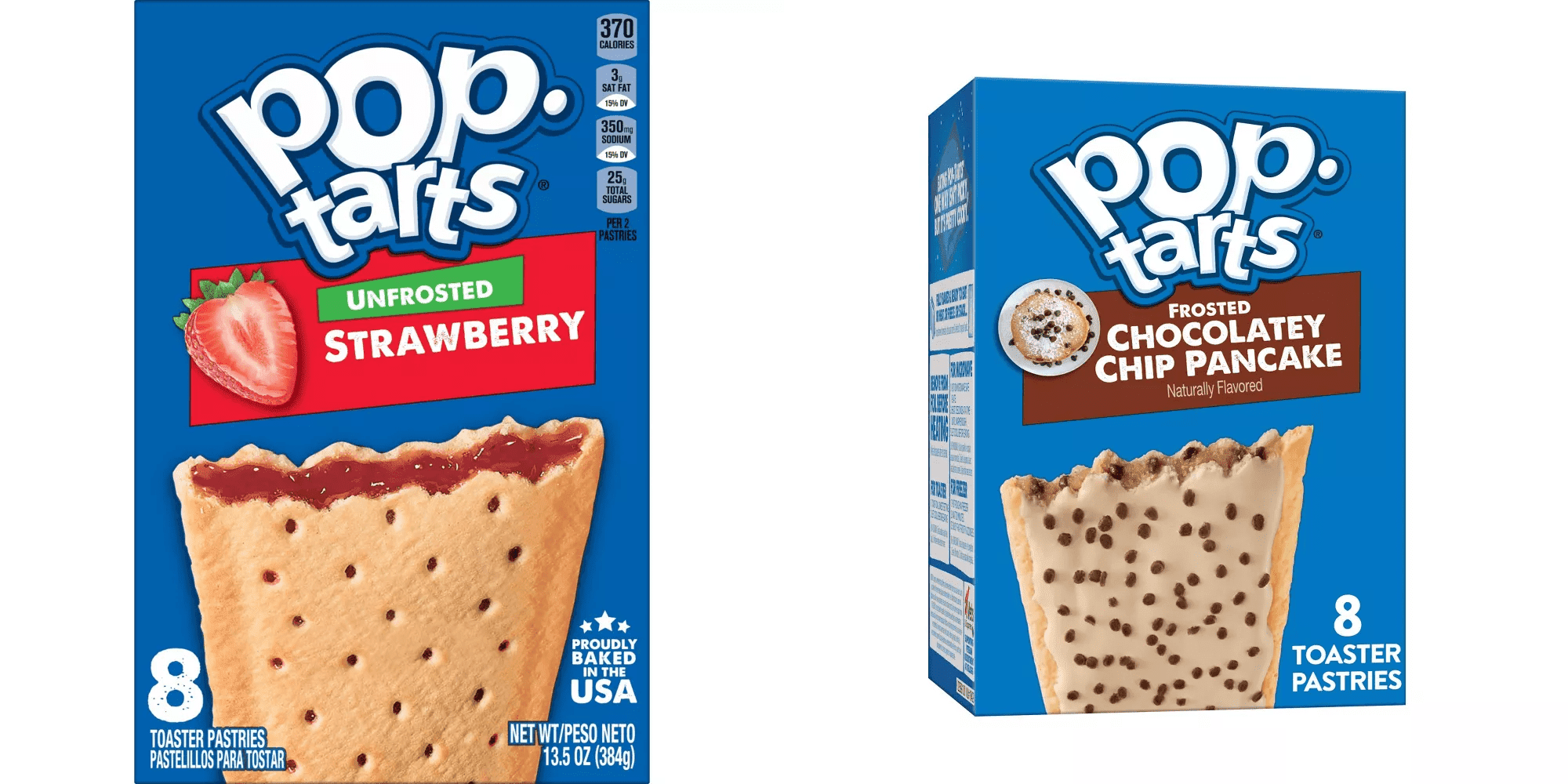 Pop-Tarts Unfrosted Strawberry & Frosted Chocolatey Chip Pancake ...