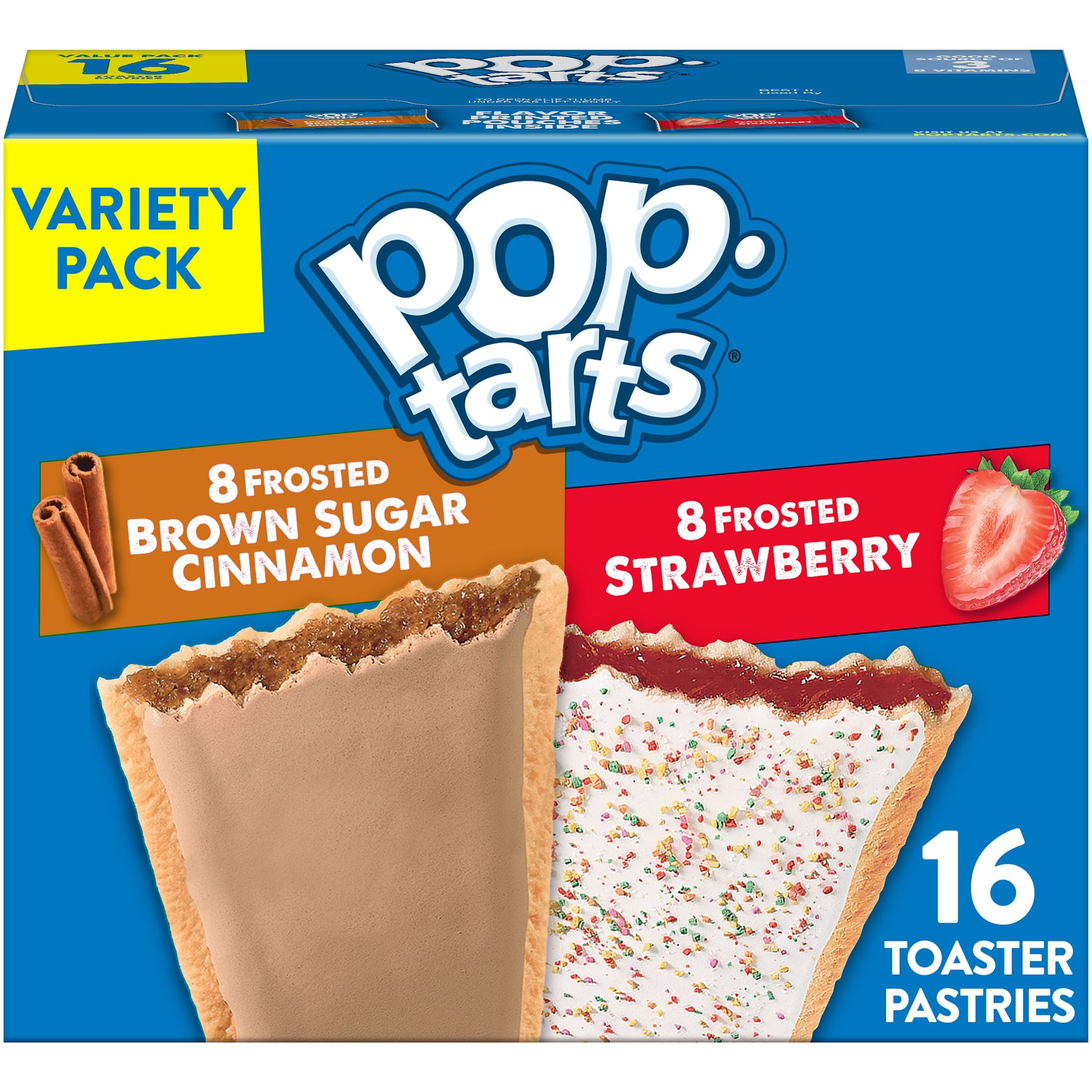 Pop-Tarts Variety Pack Toaster Pastries, Breakfast Foods, Shelf-Stable, 27 oz (16 Count ...