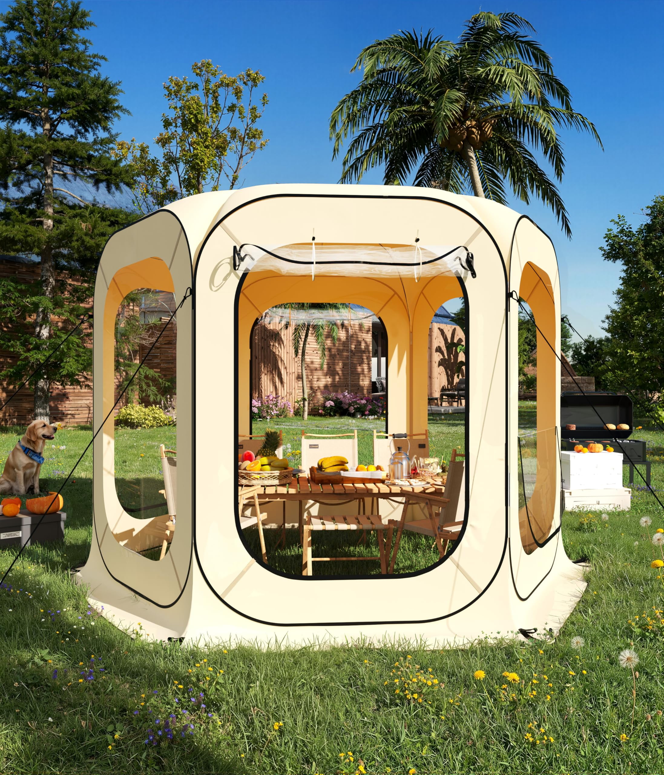 Pop Up Tent, Portable Canopy Tent with Mesh Mosquito Net, Screen House ...