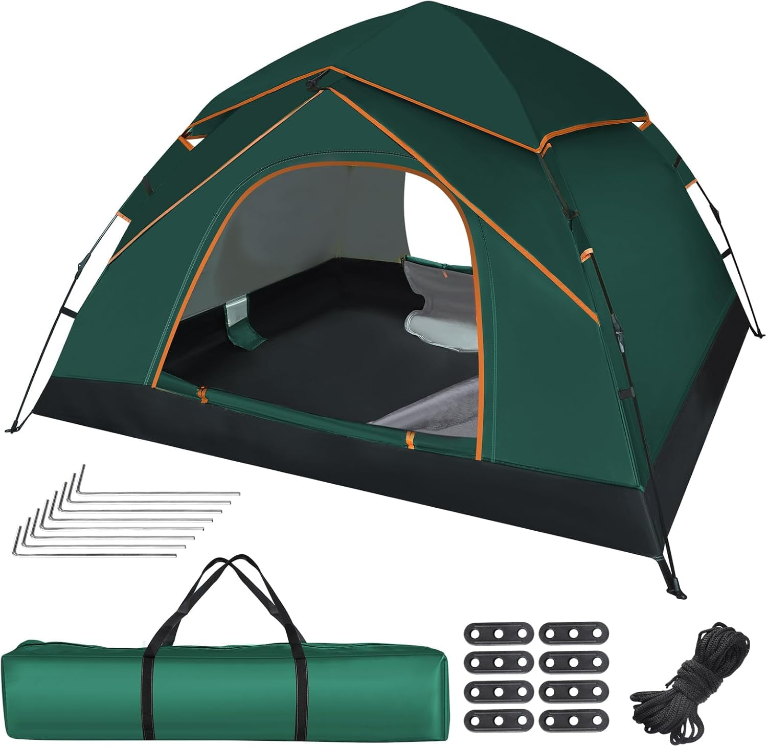 Pop Up Tents for Camping, 3-4 Person Camping Tent 60s Automatic Easy Setup Dome Tent, Waterproof ...