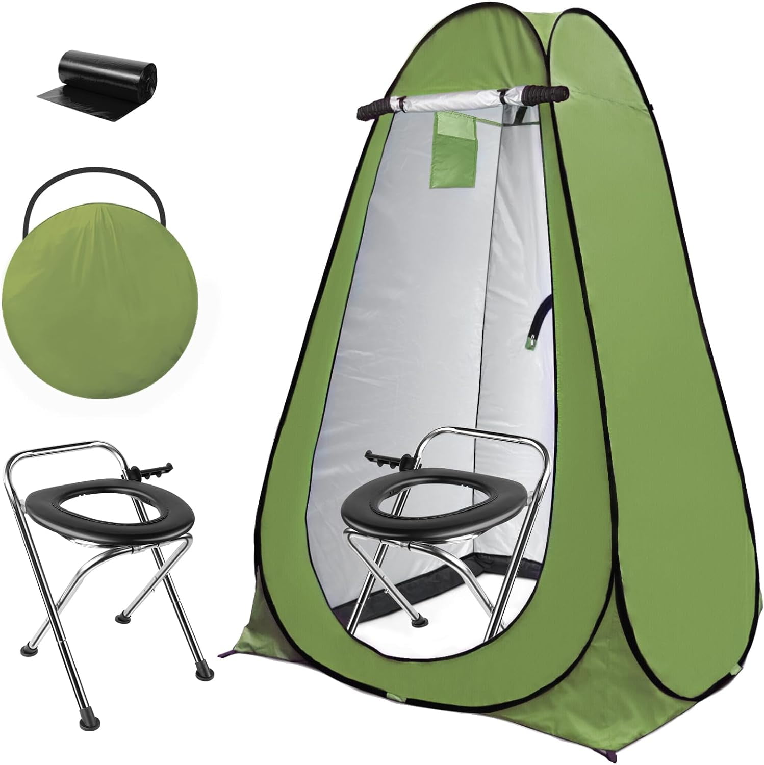 Pop Up Toilet Tent Camping Privacy Shower Tent with Portable Toilet ...