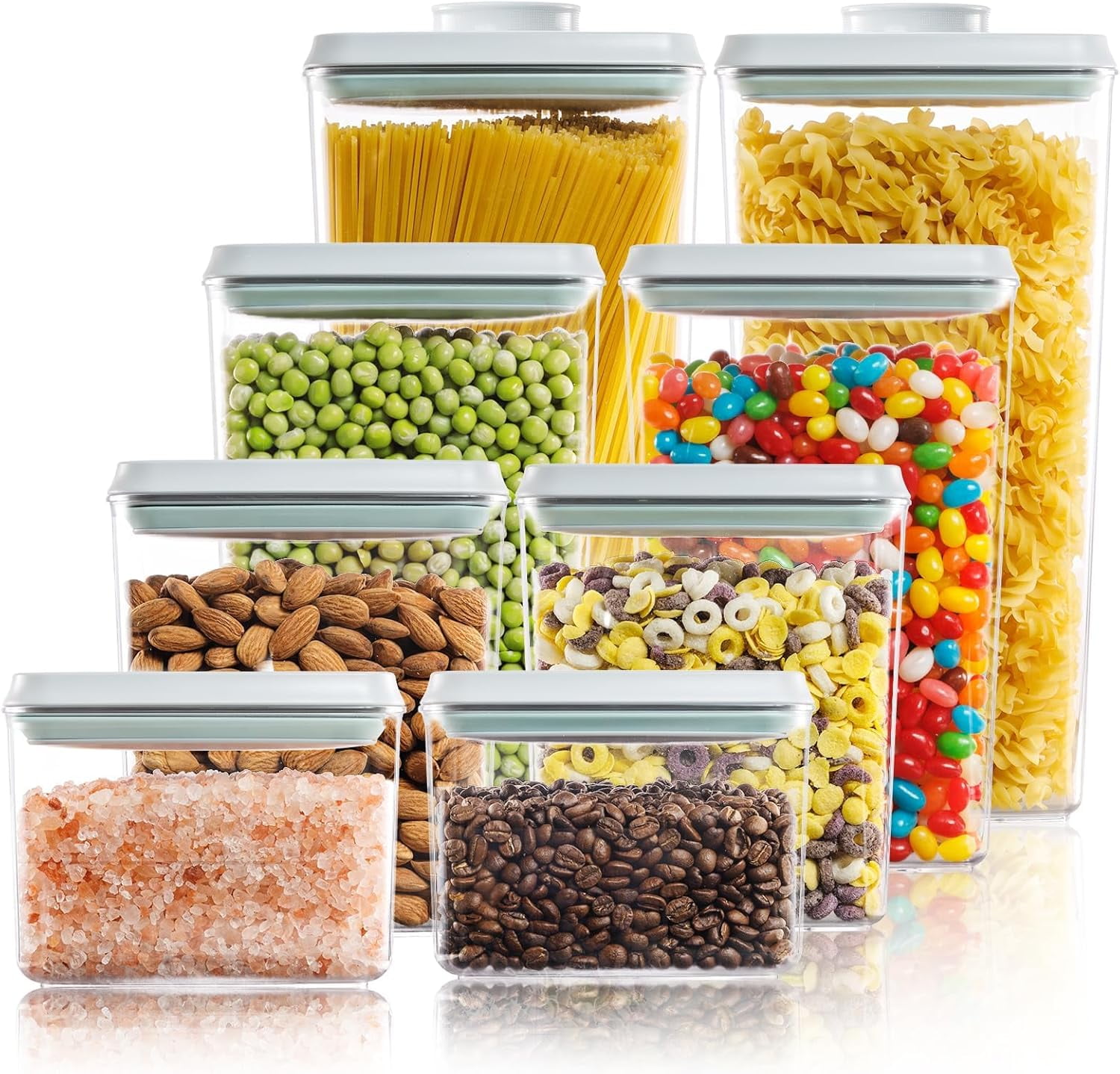 Pop Top Food Storage Containers - 8 Pack BPA-Free Pantry Organizers ...