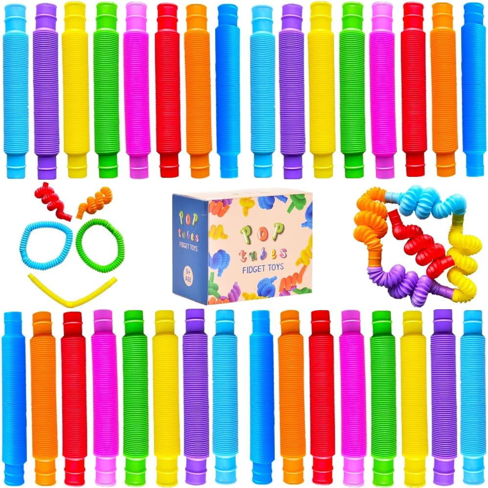 Pop Tubes, Fidget Tubes for Children and Adult Sensory Fidget Toy Set ...