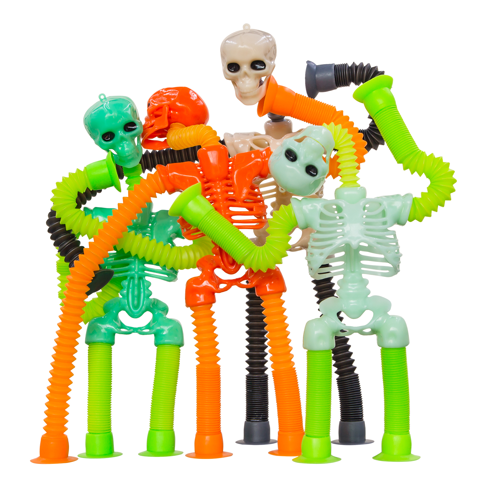 Pop Tubes Skeleton Fidget Toys for Kids, 4 Pack Fidget Sensory Stretchy ...