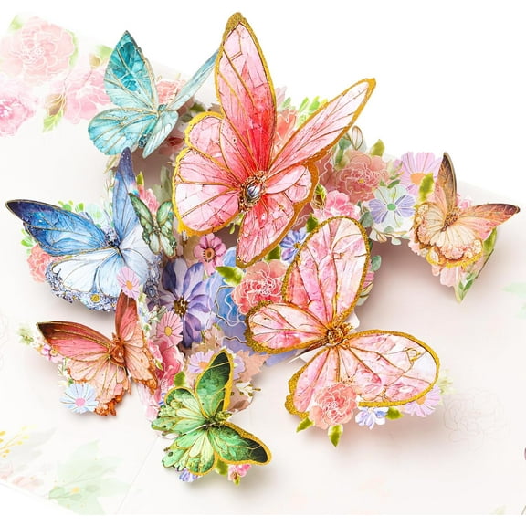 1Pack Paper Flower Bouquet Pop Up Greeting Cards Paper Roses 3D Cards ...