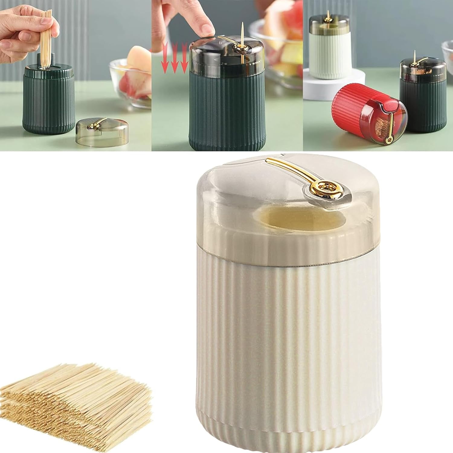 Pop Up Automatic Toothpick Dispenser, Hygienic Toothpick Storage Box ...