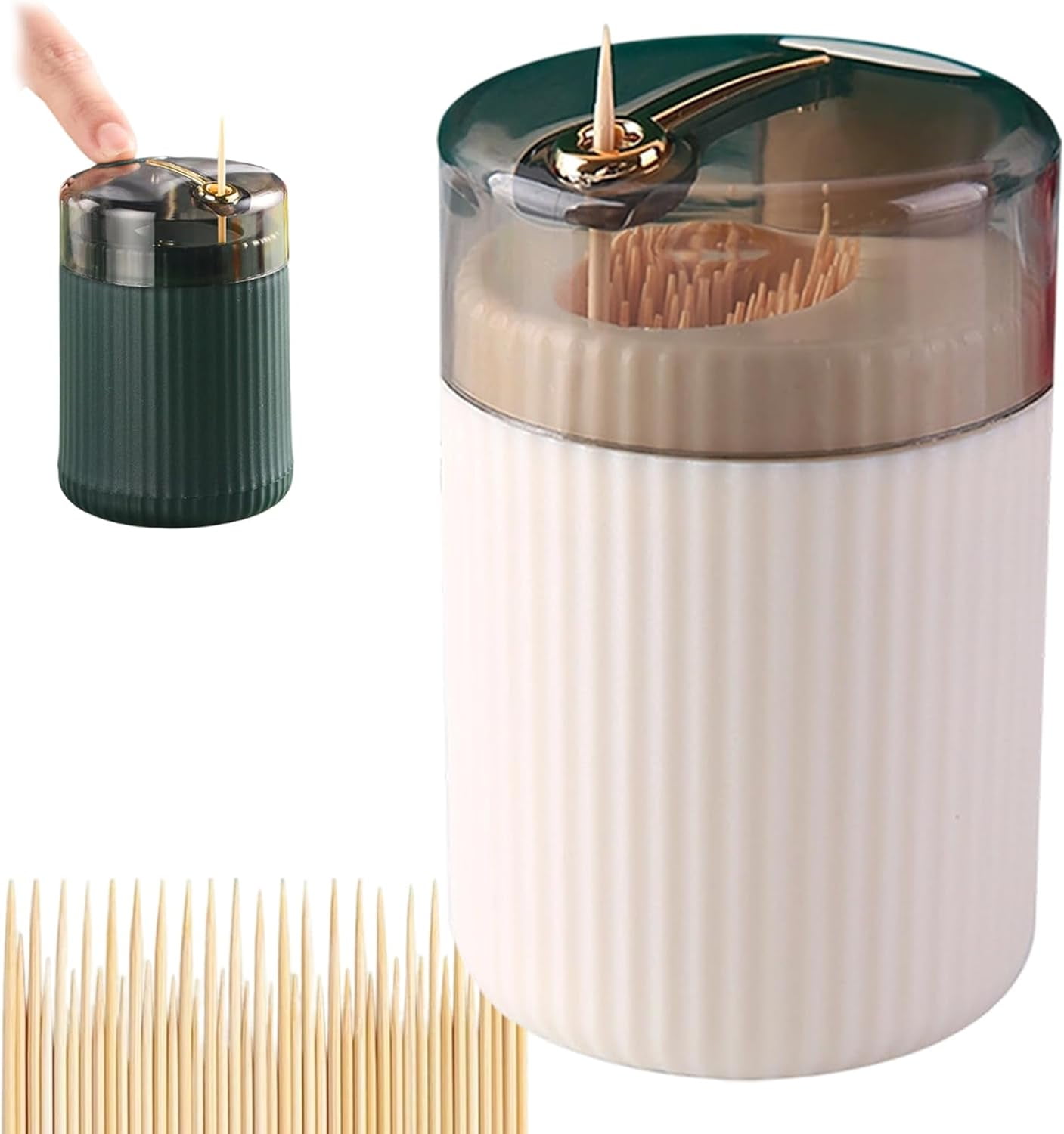 Pop-Up Automatic Toothpick Dispenser with Toothpicks, Lid Can Be ...