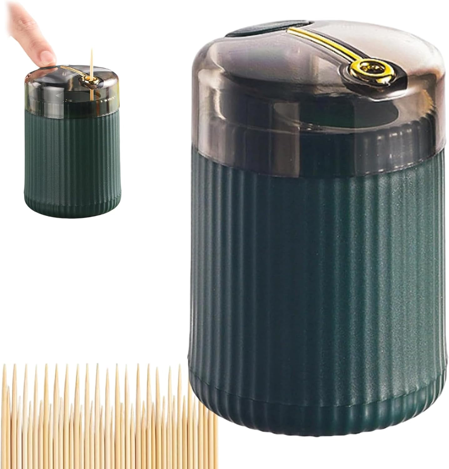 Pop-Up Automatic Toothpick Dispenser with Toothpicks, Lid Can Be ...