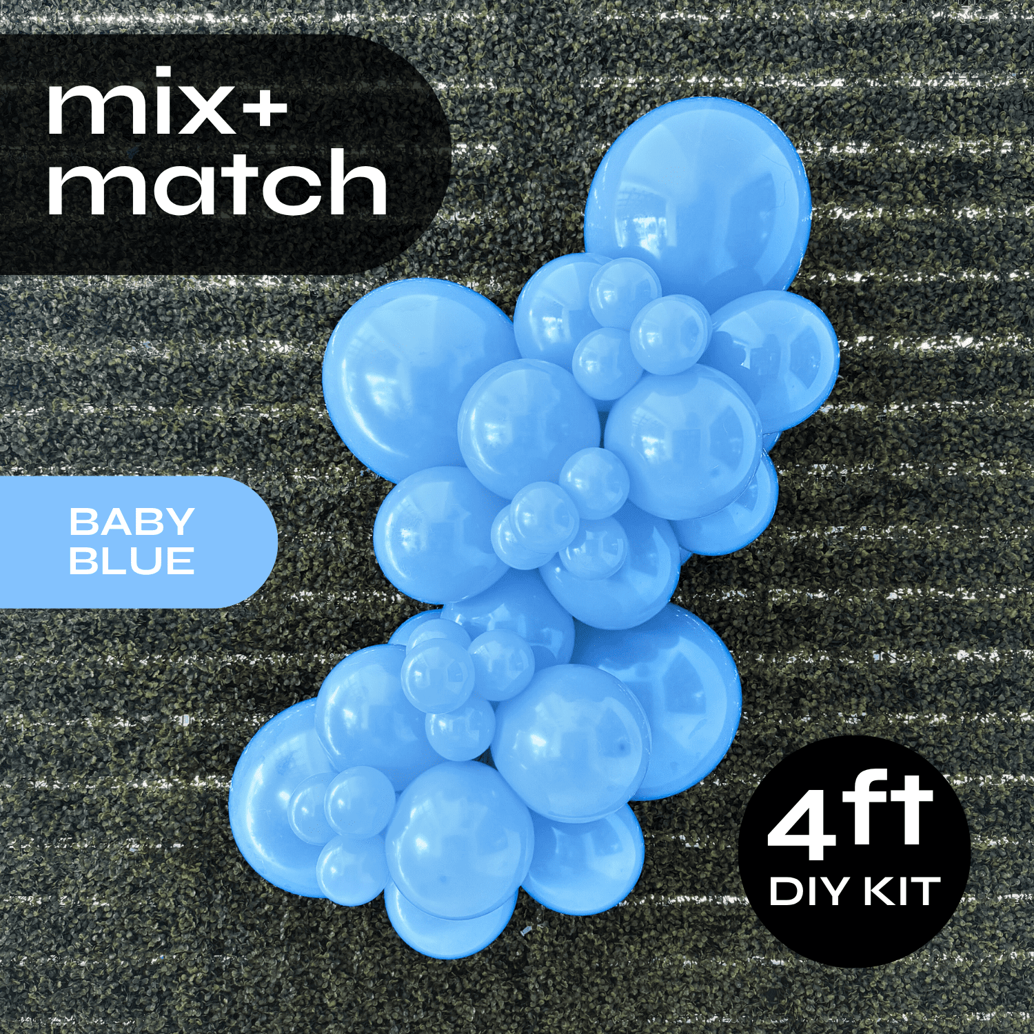 Pop Up Balloon Garland Kit, Mix & Match Baby Blue 4ft Professional ...