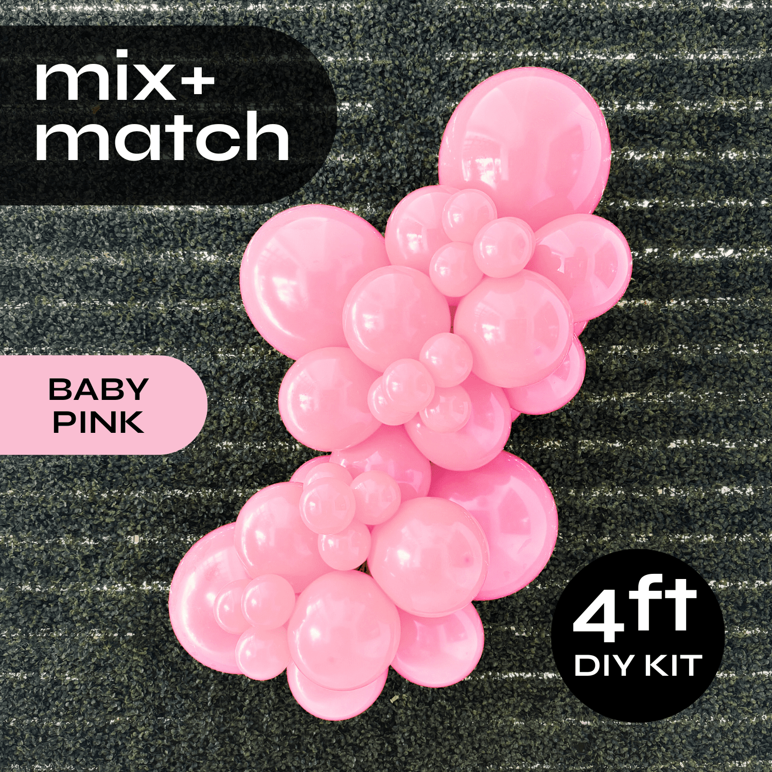 Pop Up Balloon Garland Kit, Mix & Match Baby Pink 4ft Professional ...