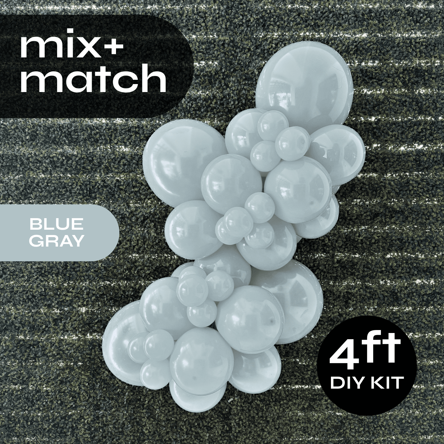Pop Up Balloon Garland Kit, Mix & Match Blue Grey 4ft Professional ...