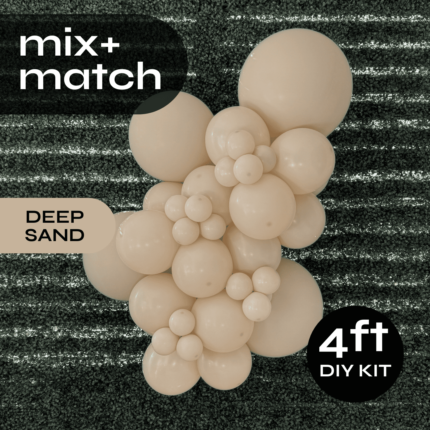 Pop Up Balloon Garland Kit, Mix & Match Deep Sand 4ft Professional ...