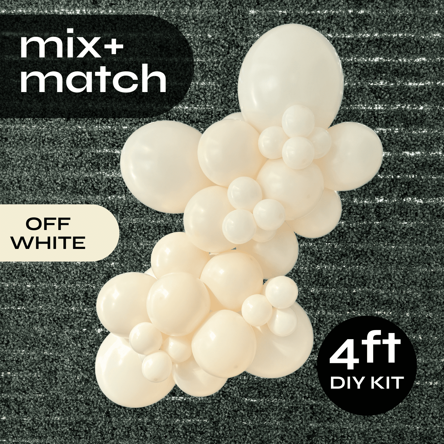 Pop Up Balloon Garland Kit, Mix & Match Off White 4ft Professional ...