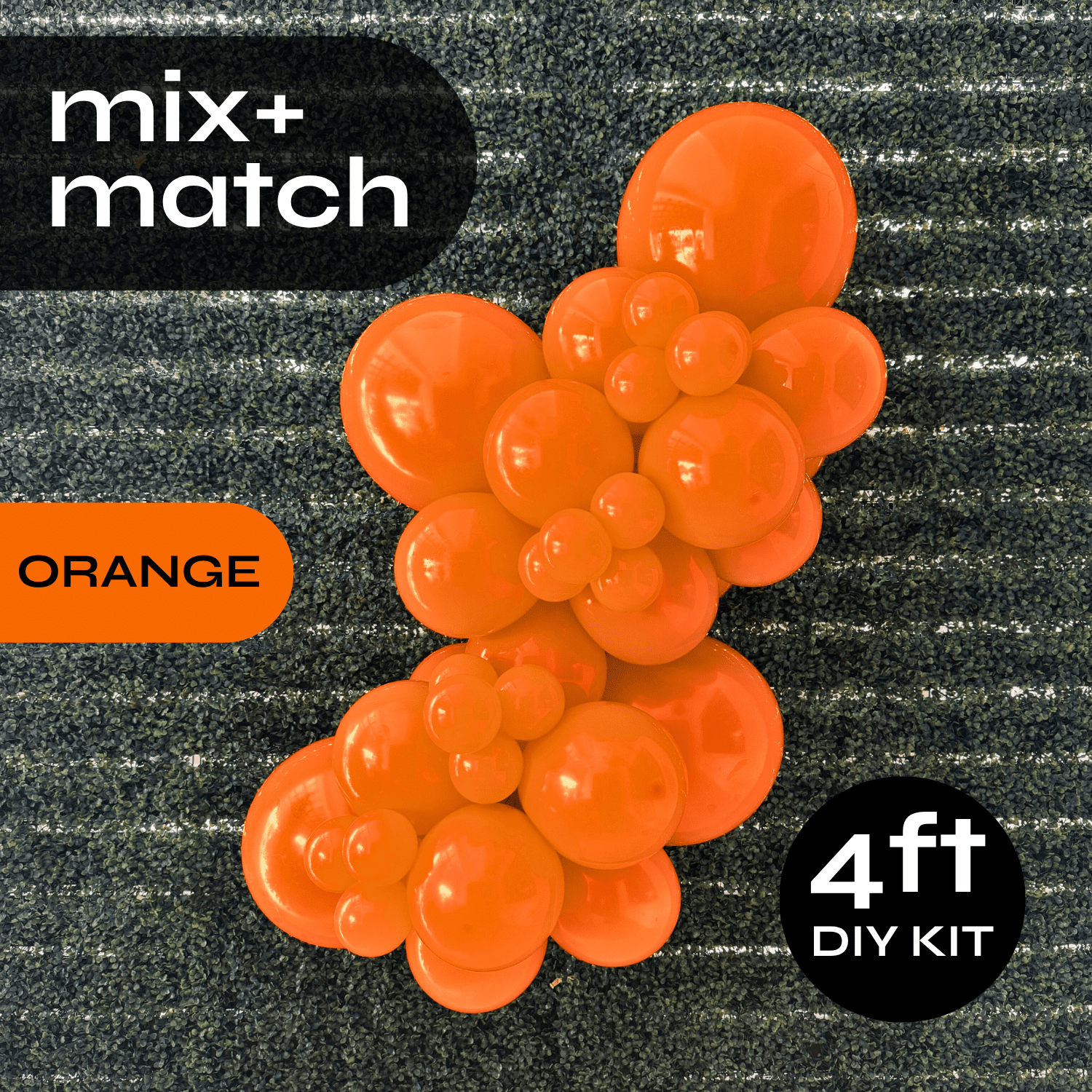 Pop Up Balloon Garland Kit, Mix & Match Orange 4ft Professional Grade ...