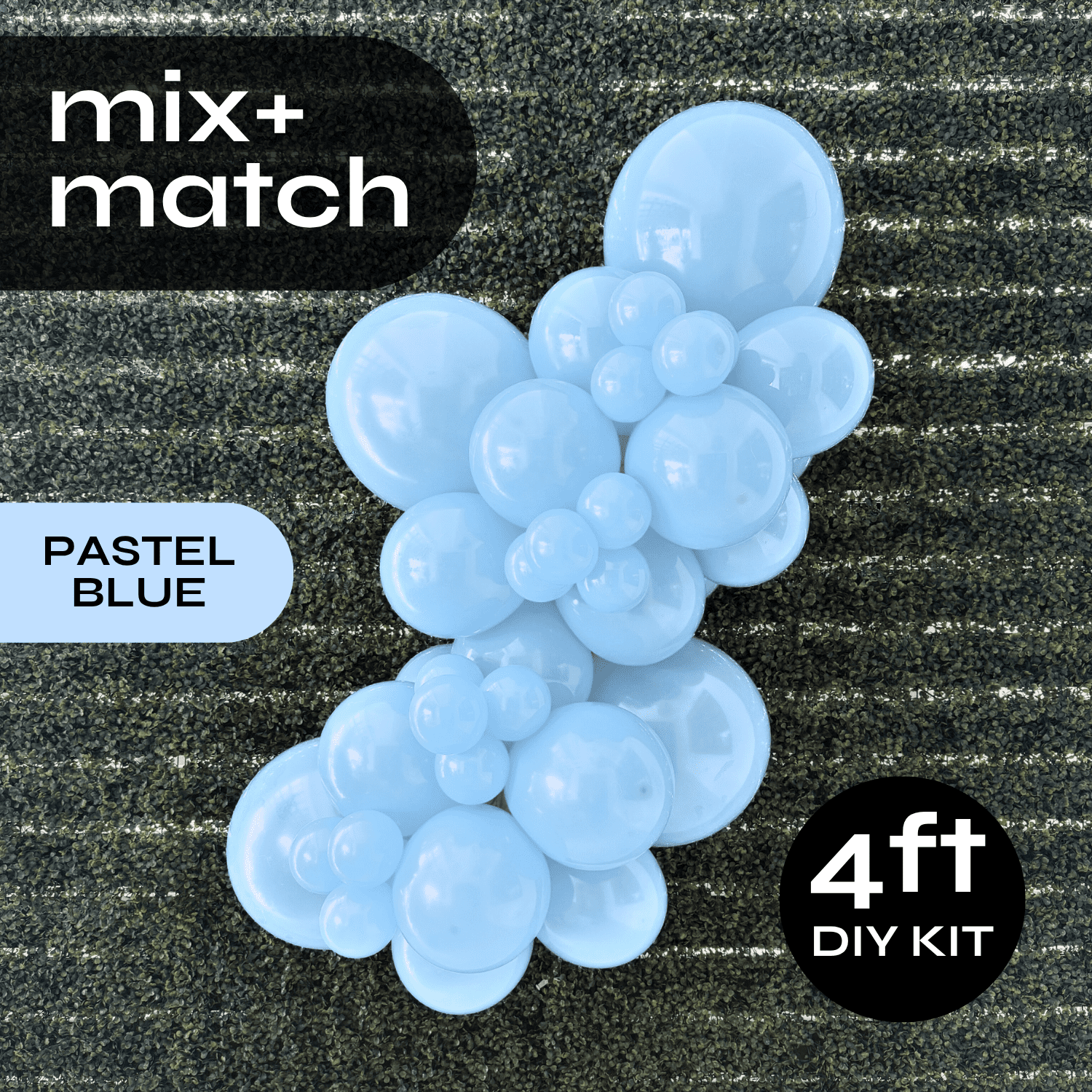 Pop Up Balloon Garland Kit, Mix & Match Pastel Blue 4ft Professional ...