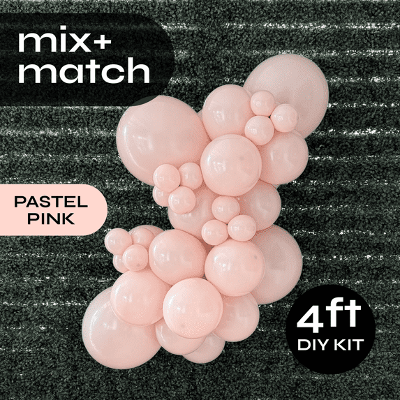Pop Up Balloon Garland Kit, Mix & Match Pastel Pink 4ft Professional ...