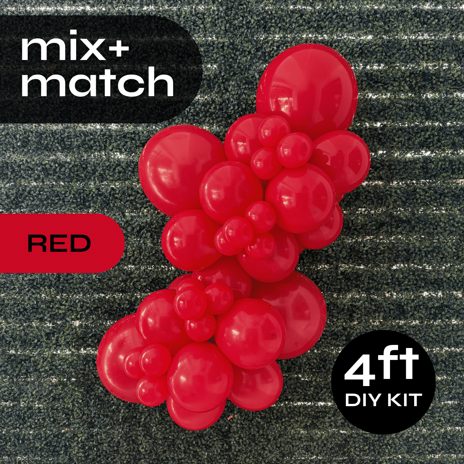 Pop Up Balloon Garland Kit, Mix & Match Red 4ft Professional Grade ...