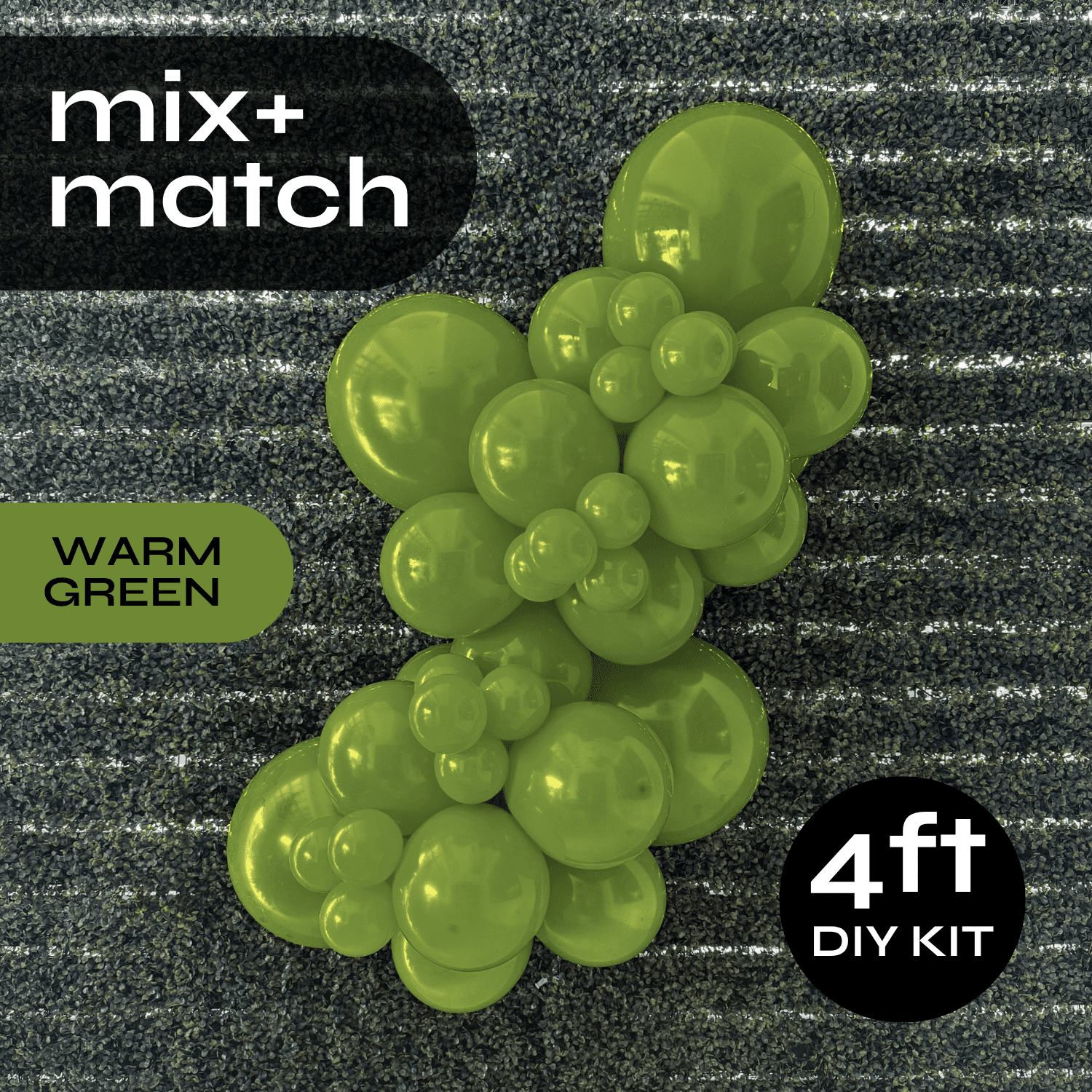 Pop Up Balloon Garland Kit, Mix & Match Warm Green 4ft Professional ...