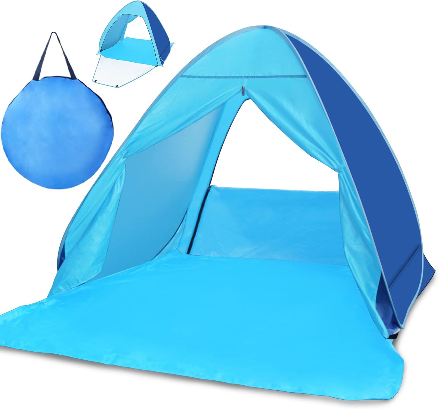 Pop Up Beach Tent Kratax Automatic Pop Up Instant Shade Sun Shelter UPF 50+ Portable Canopy ...