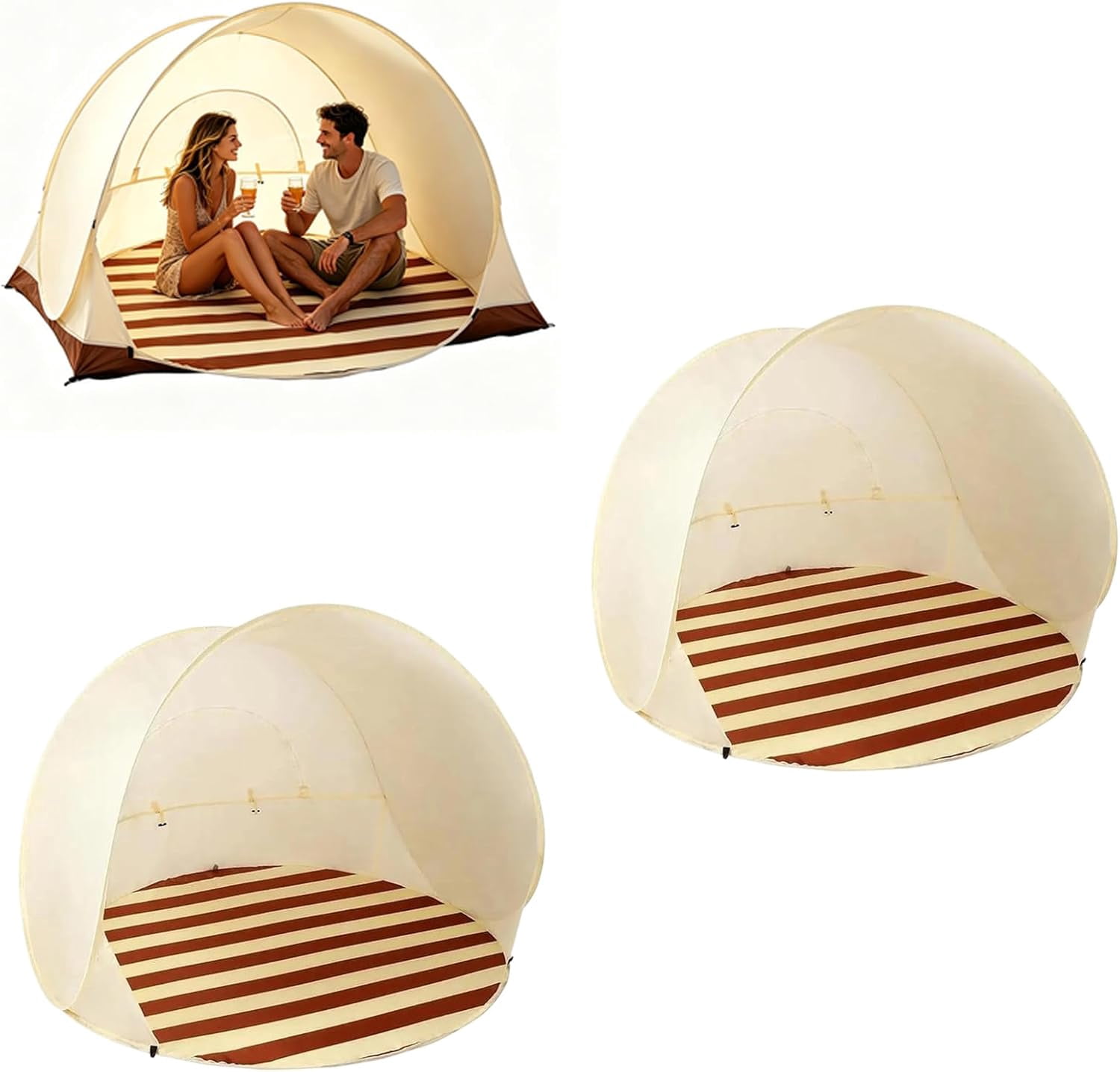 Pop-Up Beach Tent Portable Lightweight Sun Shelter with Carry Bag for 2 ...