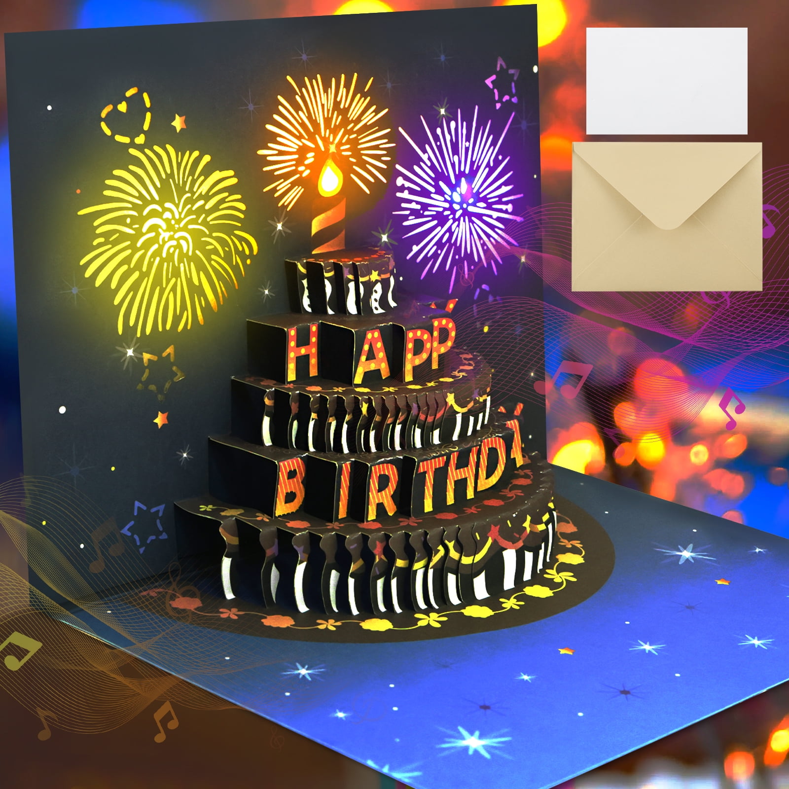Pop Up Birthday Card Lights and Sound Pop up Happy Birthday Card ...