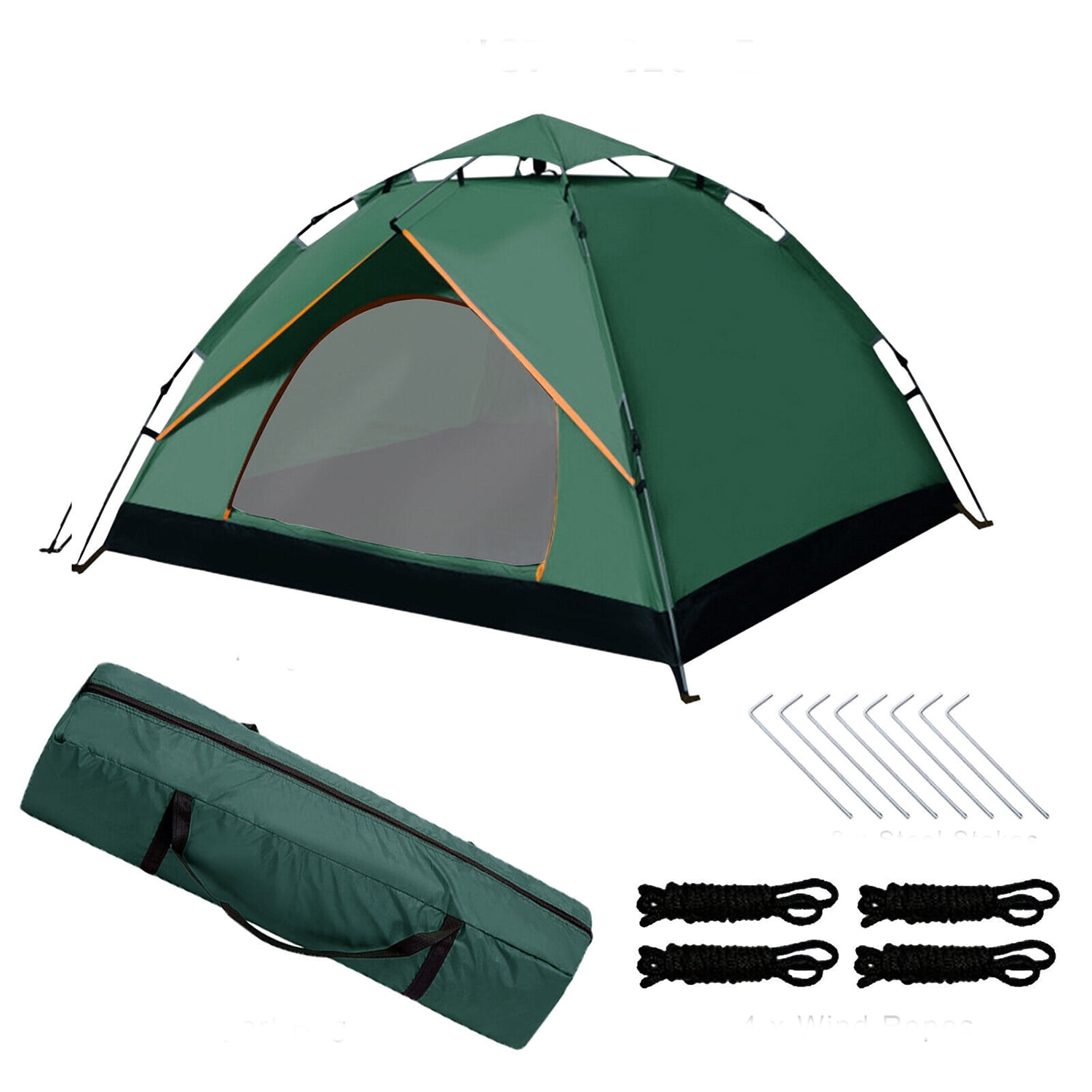 Pop Up Camping Tent - 4 Person Instant Easy Set Up Family Tent ...