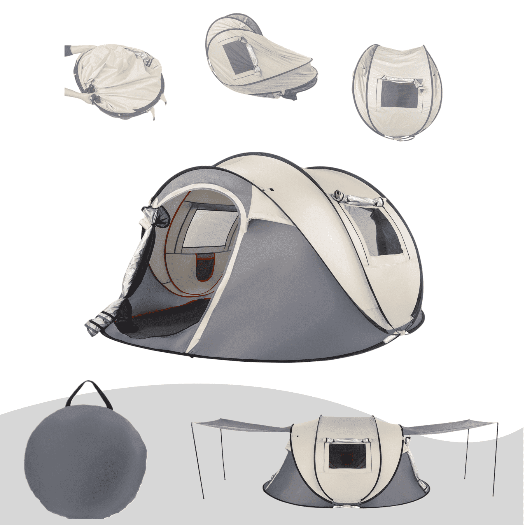 HALLOHII Lightweight 2-4 Person Pop up Tents for Camping , Beach ...