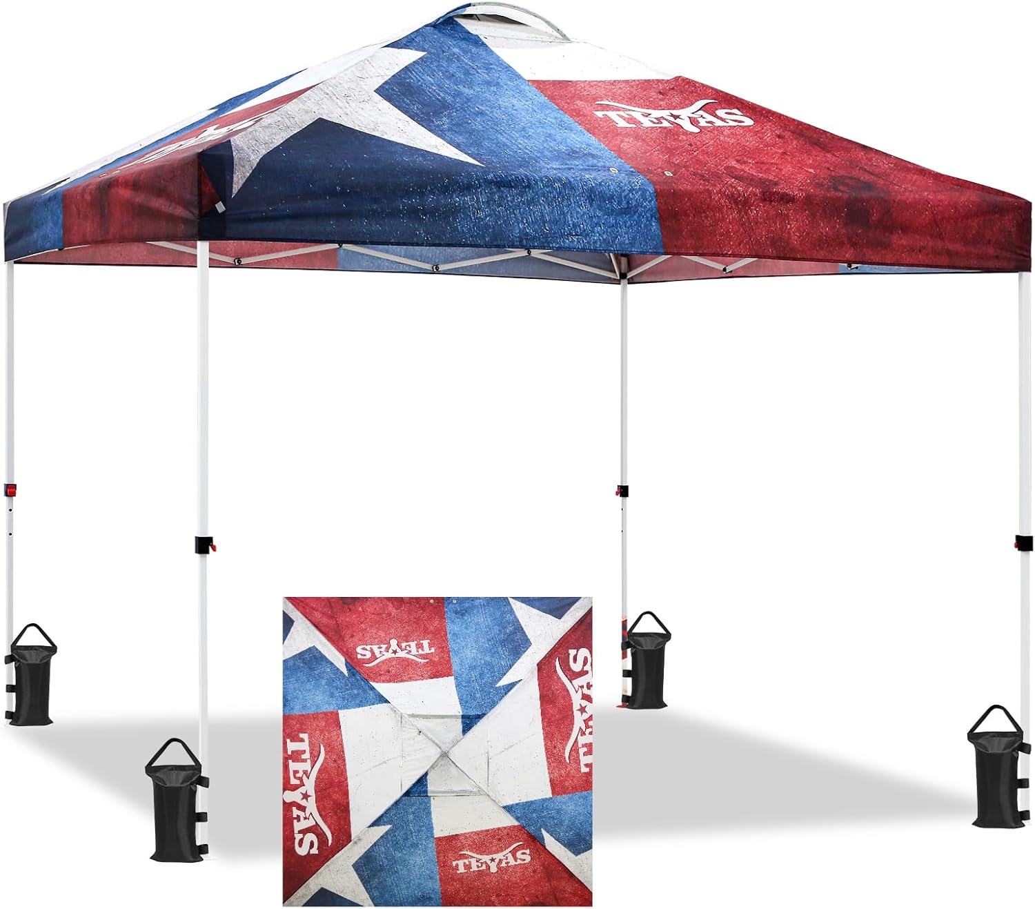 Pop Up Canopy Tent with Wheeled Carry Bag, 8 Stakes, 4 Ropes, 4 Weight ...