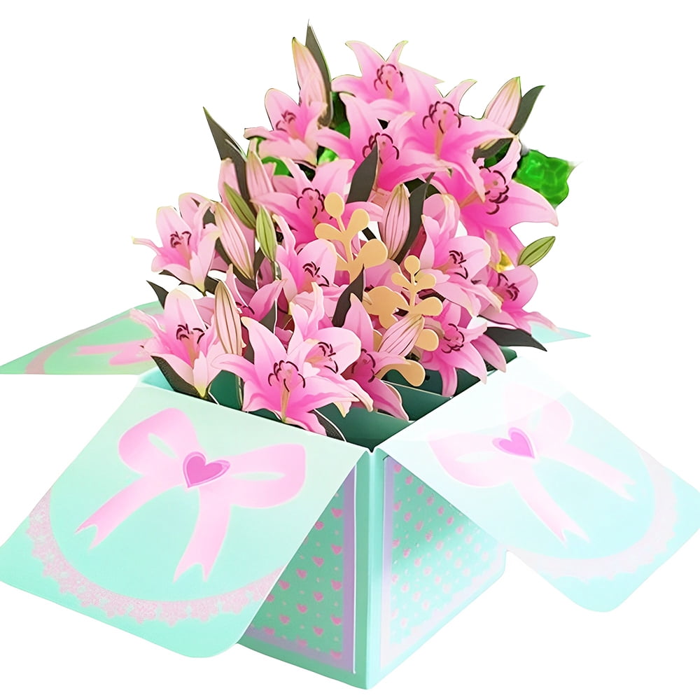 Pop Up Card Greeting Card , Pop up Flower Bouquet Card For Mother's Day ...