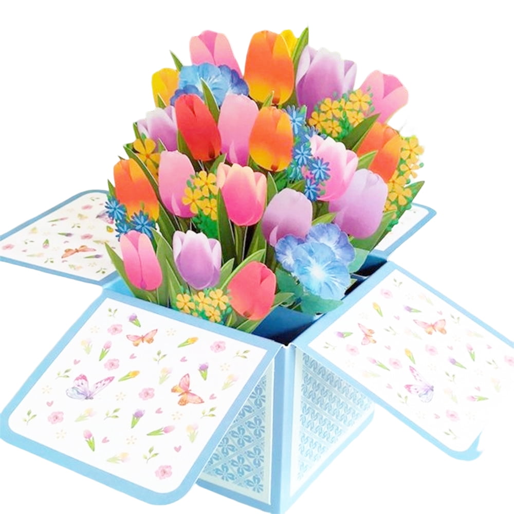 Pop Up Card Greeting Card , Pop up Flower Bouquet Card For Mother's Day ...