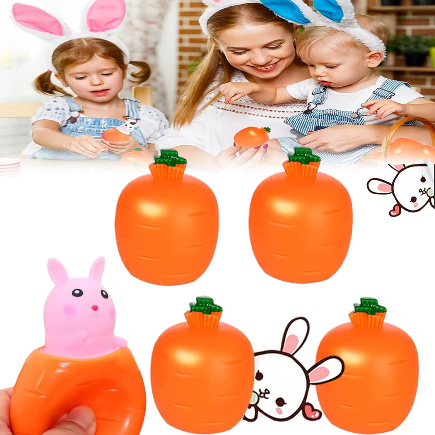 Pop Up Carrot Bunny, 2025 New Pop Up Bunny Toy, Easter Fidget Rabbit ...