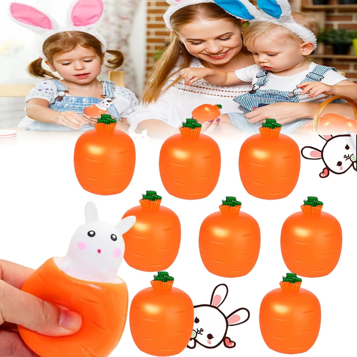 Pop Up Carrot Bunny, 2025 New Pop Up Bunny Toy, Easter Fidget Rabbit ...