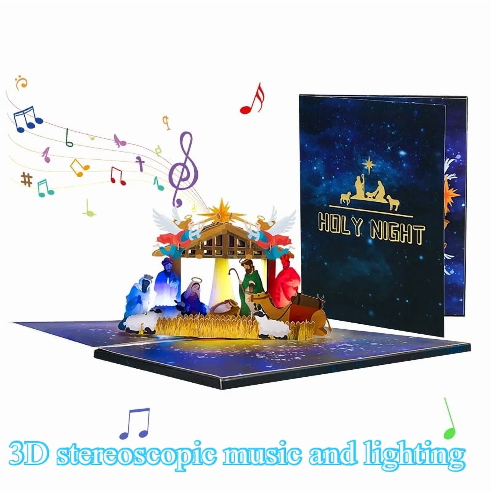 Pop Up Creative Christmas Cards with Lights and Music, Christmas Tree ...