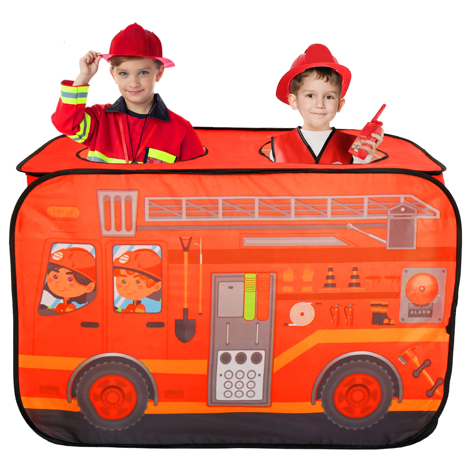Pop Up Fire Truck Play Tent for Toddler Waterproof Foldable Firetruck ...