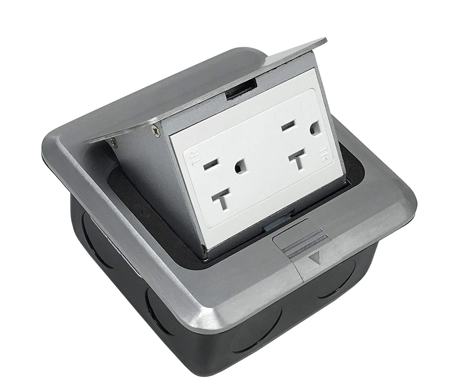 Pop Up Floor Box Countertop Box with 15A Duplex Receptacle - Brushed ...