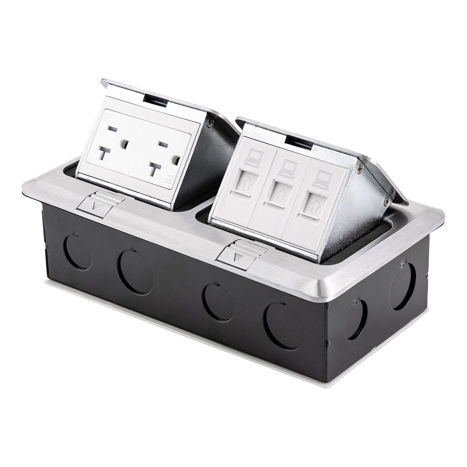 Pop Up Floor Outlet Box with Sockets and LAN 20 Amp Outlet 3 x LAN 2 x ...
