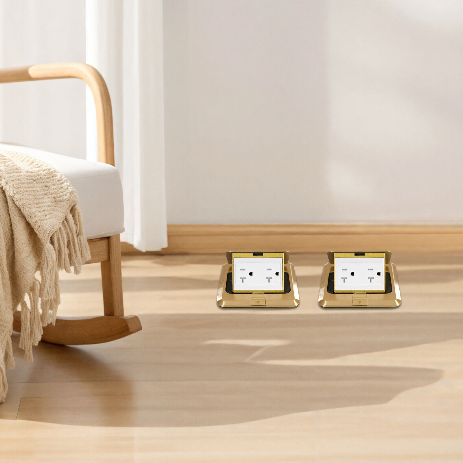 Pop-Up Floor Sockets, Pop Up Floor Outlet Sockets, 2PCS Hidden Sockets ...