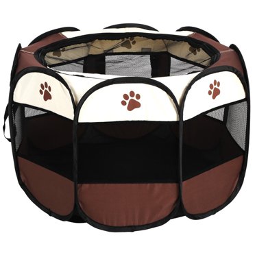 "Petmaker Portable Small Puppy Collapsible Pet Travel Playpen, Foldable ...