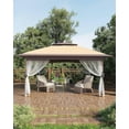 Pop Up Gazebo 12x12，Canopy Tent with Mosquito Netting, One Push Setup ...